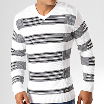 Classic Series - Pull Col V 5235 Blanc - Ryses