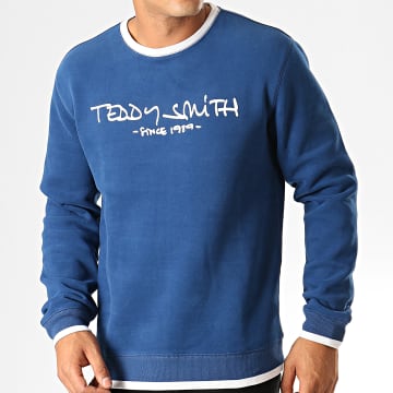 Teddy Smith - Sweat Crewneck Siclass Bleu - LaBoutiqueOfficielle.com