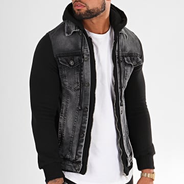Armita - Chaqueta Jean Capucha GW3022 Gris Negro - Ryses