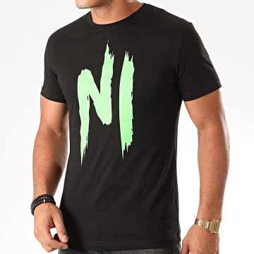NI by Ninho - Tee Shirt MERCHTS01 Noir Vert - LaBoutiqueOfficielle.com