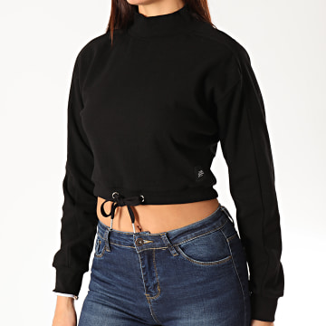 Sixth June - Pull Femme Crop W3967KSW Noir - LaBoutiqueOfficielle.com