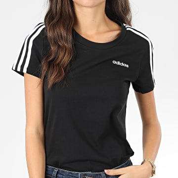 Adidas Originals - Tee Shirt Femme A Bandes Essential DP2362 Noir Blanc ...