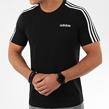 adidas - Tee Shirt A Bandes Essential 3 Stripes DQ3113 Noir ...