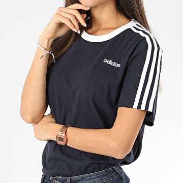 adidas - Tee Shirt Femme A Bandes Essential Boyfriend FN5778 Bleu ...