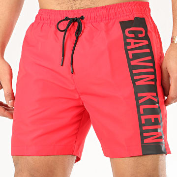 Calvin Klein - Short De Bain Medium Drawstring 0437 Rouge ...