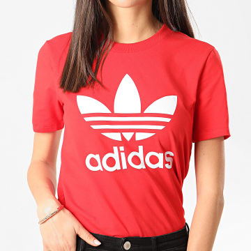 Adidas Originals - Tee Shirt Femme Trefoil FM3302 Rouge ...