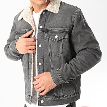 Calvin Klein - Veste Jean Col Mouton Sherpa Foundation 4387 Gris ...
