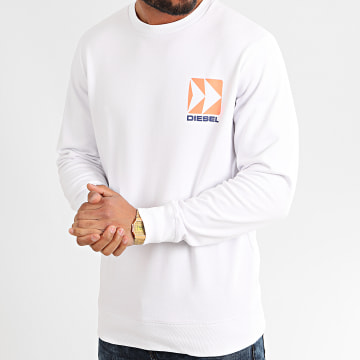 Diesel - Sweat Crewneck Willy 00S0ER-0HAXD Blanc - LaBoutiqueOfficielle.com