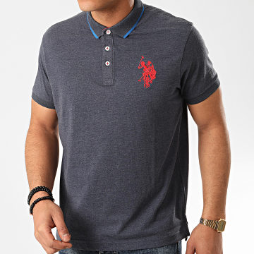 US Polo ASSN - Polo Manches Courtes N3 Sunwear Bleu Foncé Chiné ...