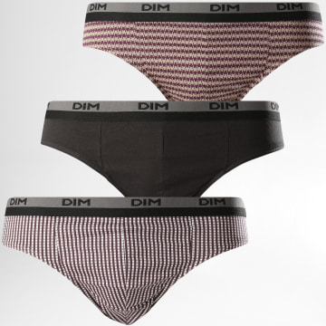 Dim - Lot De 3 Slips Coton Stretch D6638 Noir Violet ...