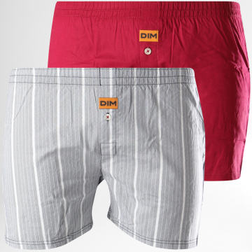 Dim - Lot De 2 Caleçons D031L Bordeaux Gris - LaBoutiqueOfficielle.com