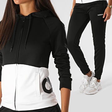 adidas - Ensemble De Survêtement Femme WTS Lin DV2425 Noir Blanc ...