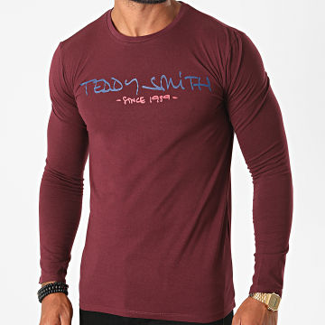 Teddy Smith - Tee Shirt Manches Longues Ticlass Basic Bordeaux ...