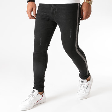 Brave Soul - Jean Skinny A Bandes Reflect Noir Réfléchissant - Ryses