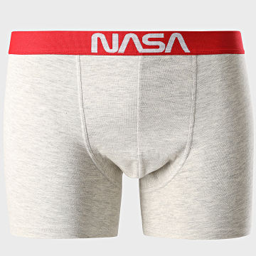 NASA - Boxer Basic Worm Gris Chiné Rouge - LaBoutiqueOfficielle.com