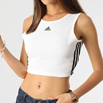 Adidas Performance - Débardeur Femme Crop 3 Stripes GT3028 Blanc - Ryses
