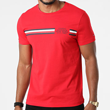 Tommy Hilfiger - Tee Shirt Corp Split 6592 Rouge - Ryses