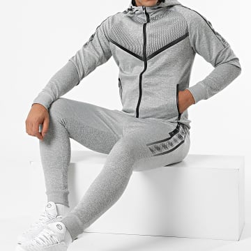 MTX - NB-525 Tuta da ginnastica a righe grigio erica - Ryses