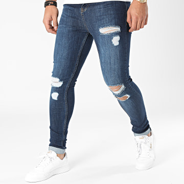 Classic Series - Jeans ajustados rasgados Core GKM002745 Denim azul - Ryses