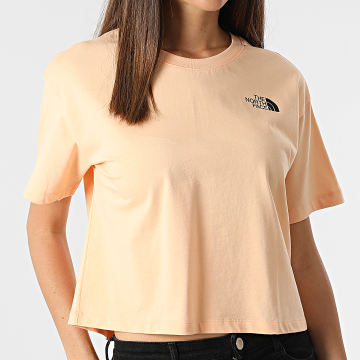 The North Face - Tee Shirt Femme Crop Simple Dome Rose ...