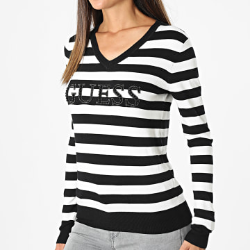 Guess - Pull Femme W2YR26 Noir Blanc - LaBoutiqueOfficielle.com