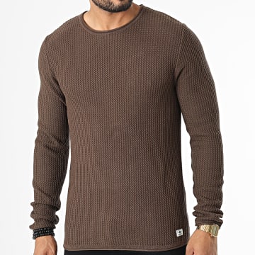 Jack And Jones - Pull Carlos 12179861 Marron - LaBoutiqueOfficielle.com