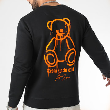 Teddy Yacht Club - Sweat Crewneck Art Series Marker Noir Orange Fluo ...