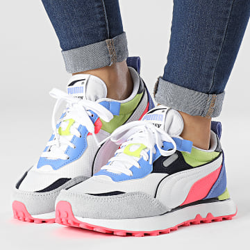 Puma - Baskets Rider FV 387672 Puma White Elektro Purple ...