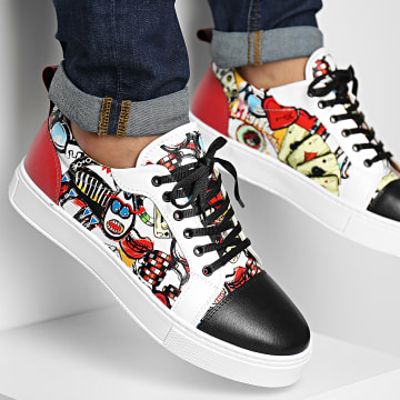 Classic Series - Baskets 15004 White Red Lipped - LaBoutiqueOfficielle.com