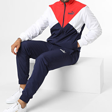Puma - Ensemble De Survetement Tricolore 670036 Bleu Marine Rouge Blanc ...