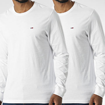 Tommy Jeans - Lot De 2 Tee Shirts Manches Longues 3228 Blanc ...