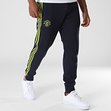 Adidas Sportswear - Pantalon Jogging A Bandes MUFC HE6660 Bleu Marine ...