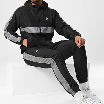 NI by Ninho - Ensemble De Survetement Réfléchissant Colt S027 Noir Gris ...