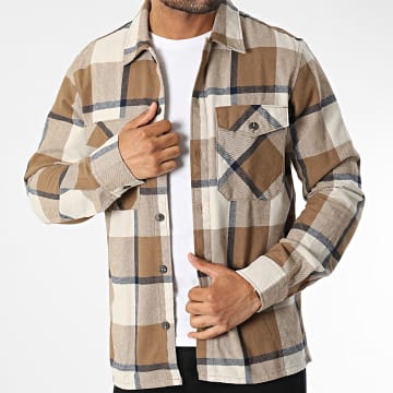 Jack And Jones - Surchemise A Carreaux Jay Beige Marron ...