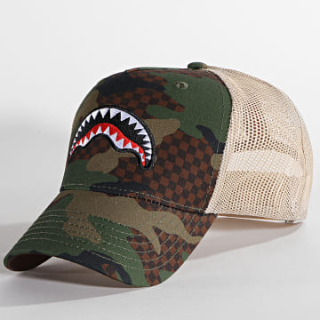 Sprayground - Casquette Trucker Camouflage SP6629 Vert Kaki Beige ...