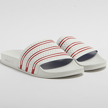 Adidas Originals - Claquettes Adilette GX9898 Cloud White Burgundy ...