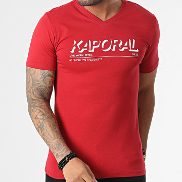Kaporal - Tee Shirt Col V Cilkom Rouge - LaBoutiqueOfficielle.com