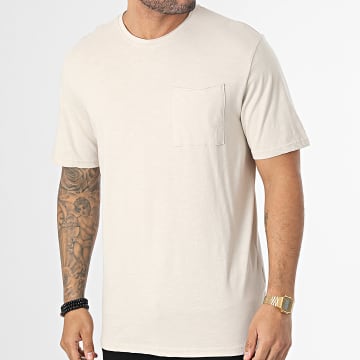 Only And Sons - Tee Shirt A Poche Roy Reg Beige Chiné ...