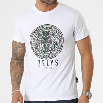 Zelys Paris - Tee Shirt Réfléchissant Strass Gomes Blanc ...