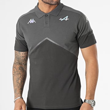 Kappa - Polo Manches Courtes Angai Alpine F1 Gris Anthracite ...