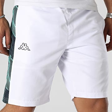 Kappa - Short Jogging Evya Graphik 341B6PW Blanc - LaBoutiqueOfficielle.com