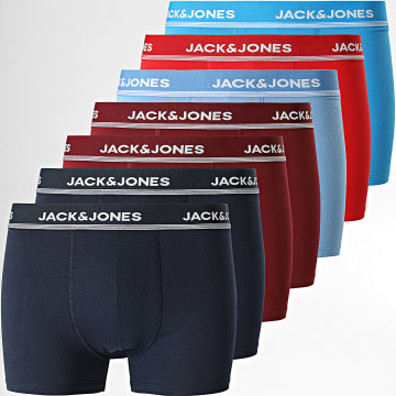 Jack And Jones - Lot De 7 Boxer Kent Bleu Marine Rouge Bleu Clair ...