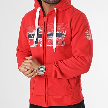 Geographical Norway - Sweat Zippé Rouge - LaBoutiqueOfficielle.com