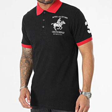 Geographical Norway - Polo Manches Courtes Noir Rouge ...