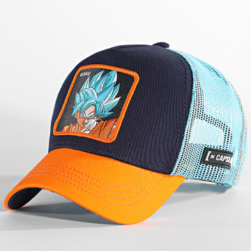 Capslab - Casquette Trucker Goku Bleu Marine Orange ...