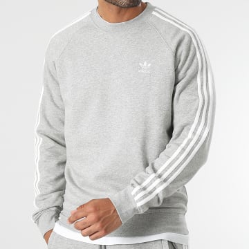 Adidas Originals - Sweat Crewneck A Bandes IM4514 Gris Chiné ...