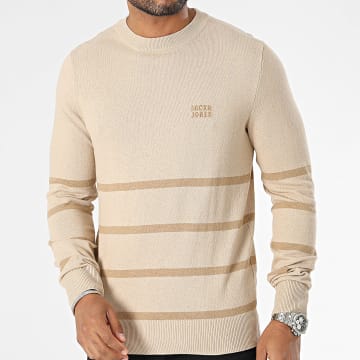Jack And Jones - Pull Cotwill Beige - LaBoutiqueOfficielle.com