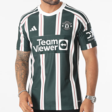Adidas Sportswear - Maillot A Bandes Manchester United HR3675 Vert Kaki ...