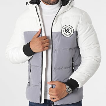 Kymaxx - Doudoune Capuche Gris Blanc - LaBoutiqueOfficielle.com