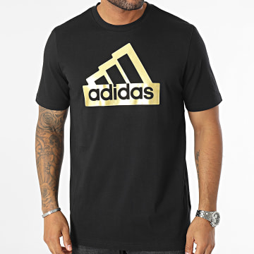 Adidas Sportswear - Tee Shirt Metallic II3468 Noir Doré ...